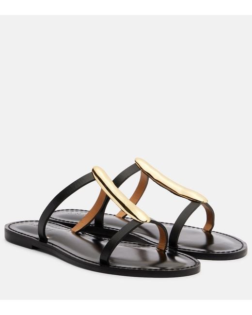 Amanu Sahara Embellished Leather Sandals in Black | Lyst
