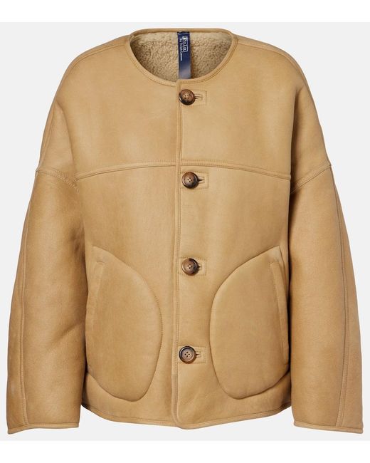 Polo Ralph Lauren Reversible Leather Jacket in Natural | Lyst UK