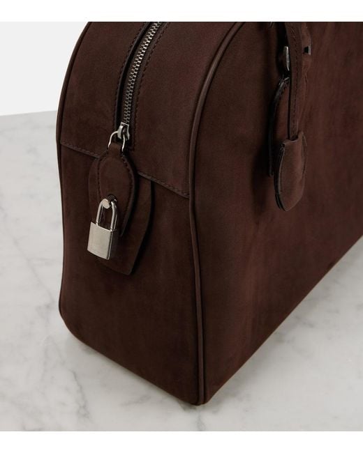The Row India 12.00 Suede Tote Bag in Brown | Lyst
