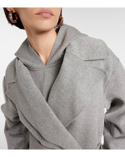 Max Mara Olanda Belted Wool Coat in Gray | Lyst