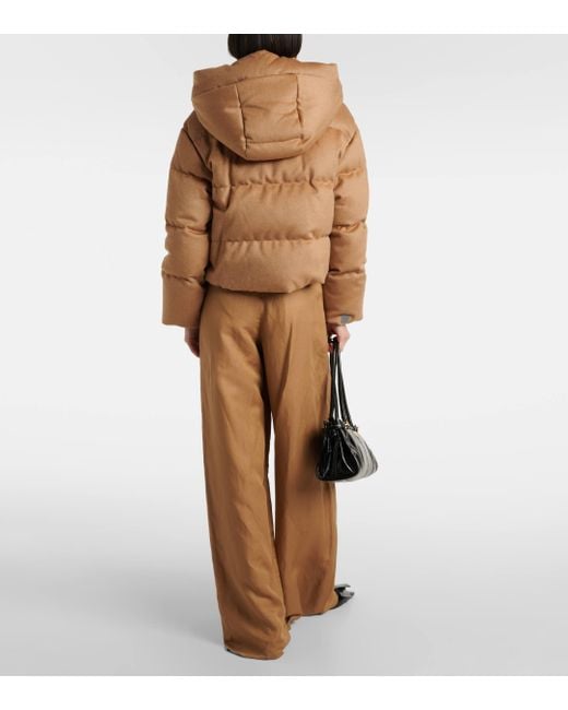 Max Mara The Cube Dalia Camel Hair Puffer Jacket in Brown | Lyst UK