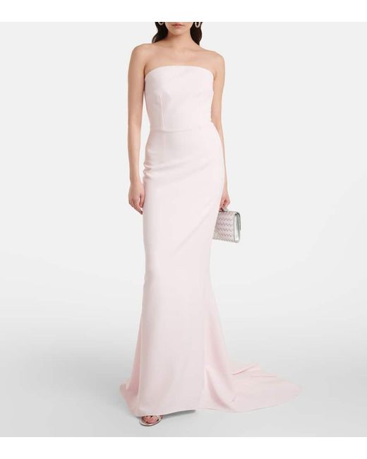 Safiyaa Sofie Embellished Crepe Bustier Gown in Pink | Lyst