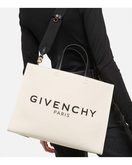 Givenchy G-Tote Medium Canvas Shopper in White | Lyst UK