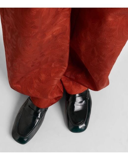 Dries Van Noten Patent Leather Penny Loafers in Black | Lyst UK