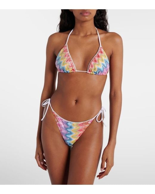 Missoni Zig Zag Pointelle Bikini in White | Lyst UK