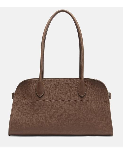 The Row Margaux Leather Shoulder Bag in Brown | Lyst