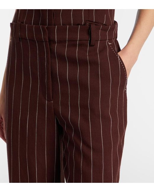 Jonathan Simkhai Tavar Pinstripe Wide-Leg Pants in Purple | Lyst UK