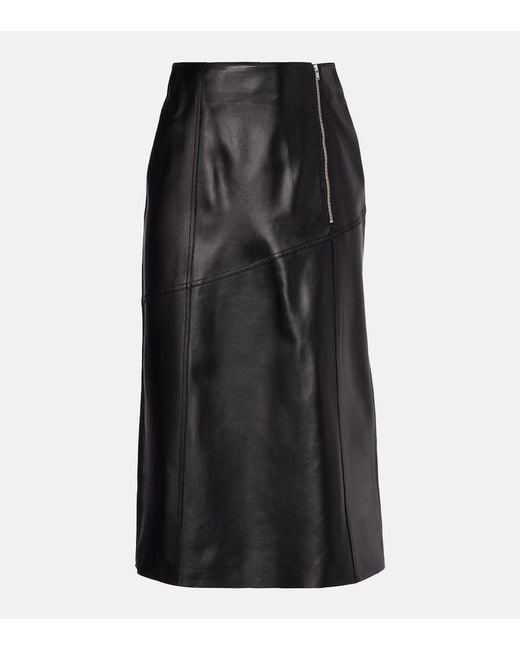 Victoria Beckham Leather Pencil Skirt in Black | Lyst UK