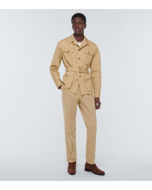 Polo Ralph Lauren Cotton Belted Jacket in Natural for Men | Lyst
