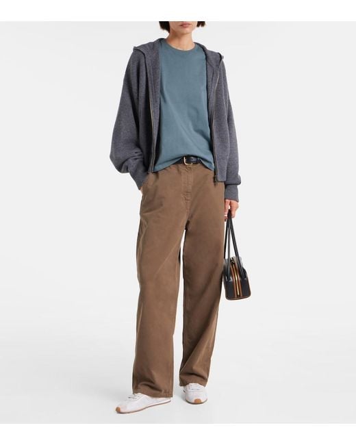 Lisa Yang Lilia Hooded Cashmere Zip-Up Sweater in Gray | Lyst