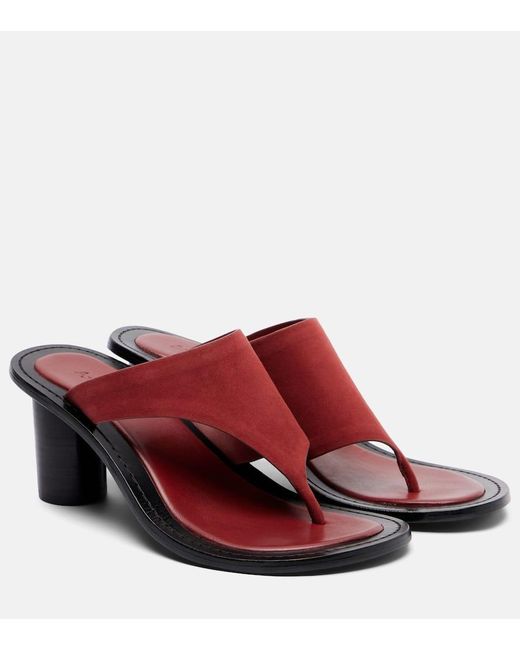 A.Emery Hardie Suede Thong Sandals in Red | Lyst UK