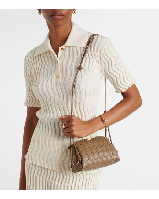 Bottega Veneta Concert Mini Intrecciato Leather Pouch in Brown | Lyst