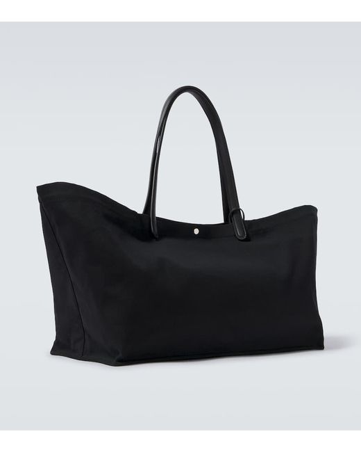 The Row Idaho Xl Leather-Trimmed Canvas Tote Bag in Black for Men | Lyst