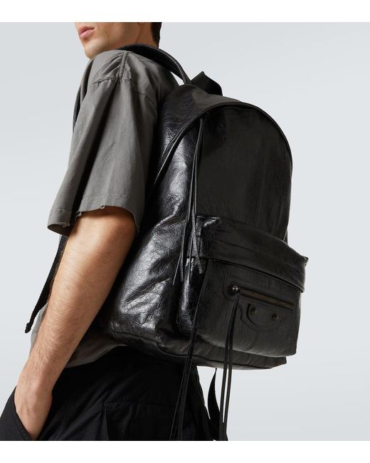 Balenciaga Le City Leather Backpack in Black for Men | Lyst