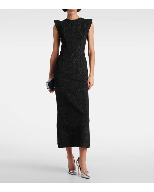 Maticevski Singular Open-Back Lame Cocktail Dress in Black | Lyst