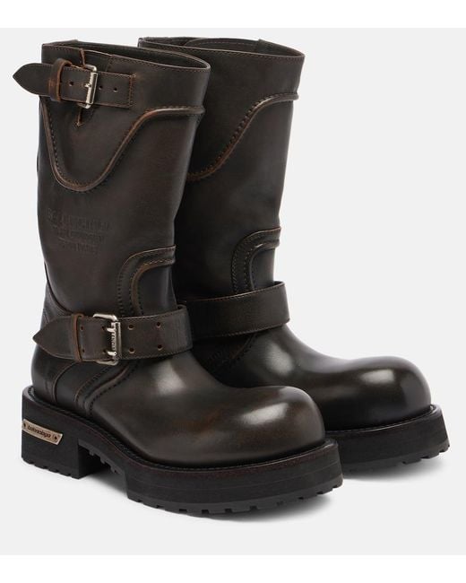 Balenciaga Venom Debossed Leather Boots in Black | Lyst