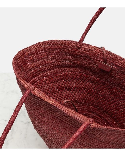 The Row Emilie Raffia Basket Bag in Red | Lyst