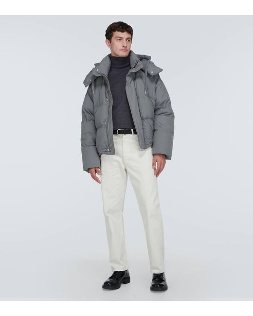 Ami Paris Puffer Down Jacket in Gray for Men | Lyst