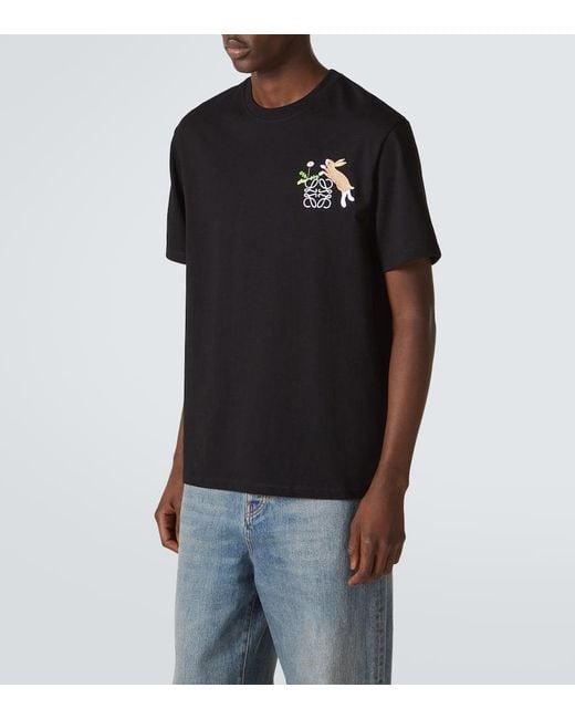 Loewe X Suna Fujita Bunny Cotton Jersey T-Shirt in Black for Men | Lyst