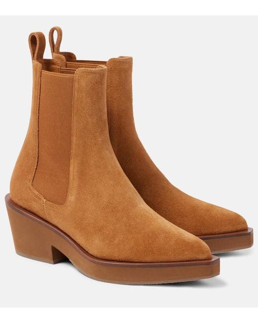 Robert Clergerie Tegan Suede Ankle Boots in Brown | Lyst