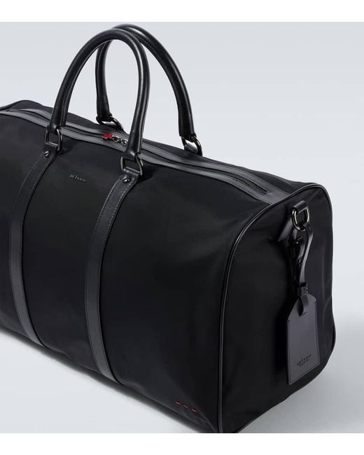 Kiton Leather-Trimmed Duffel Bag in Black for Men | Lyst