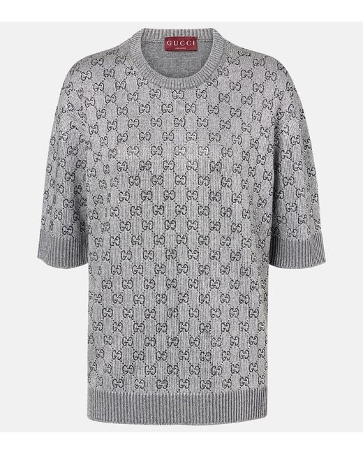 Gucci Wool And Cashmere-Blend Sweater in Gray | Lyst