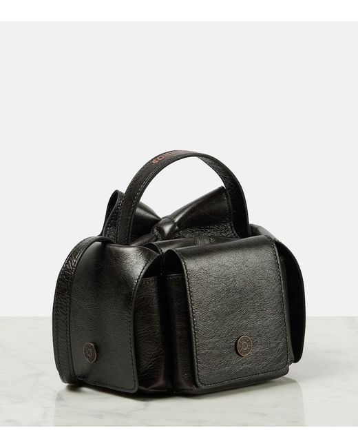 Acne Studios Multipocket Mini Leather Tote Bag in Black | Lyst