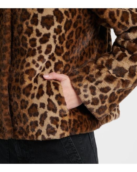 Velvet Valli Leopard-print Faux Fur Jacket in Brown | Lyst