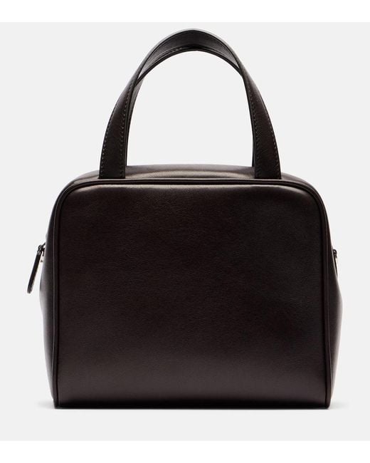 The Row Ray Leather Tote Bag in Black | Lyst