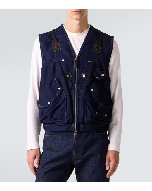 Stone Island Denim Cargo Vest in Blue for Men | Lyst UK