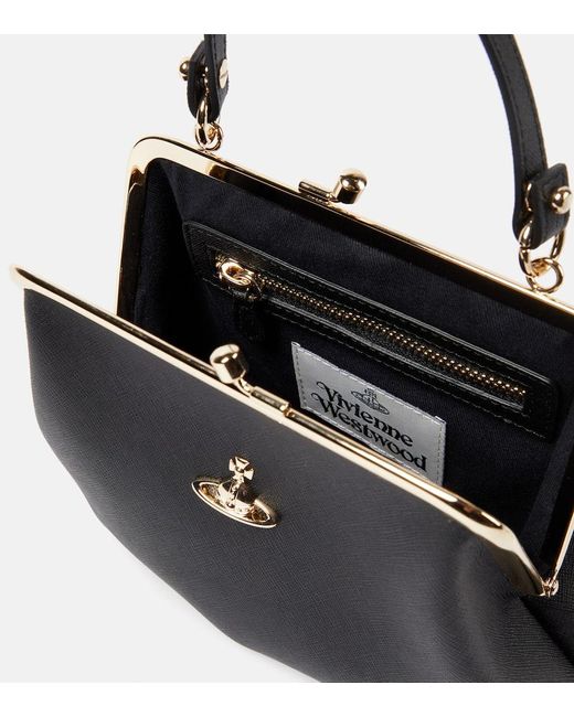 Vivienne Westwood Granny Small Faux Leather Tote Bag in Black | Lyst