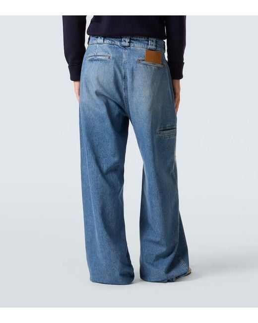 Plan C Faded Wide-Leg Jeans in Blue for Men | Lyst UK