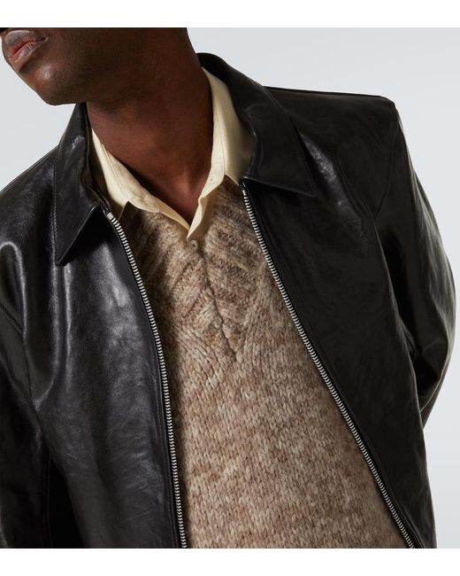 Our Legacy Mini Leather Blouson Jacket in Black for Men | Lyst
