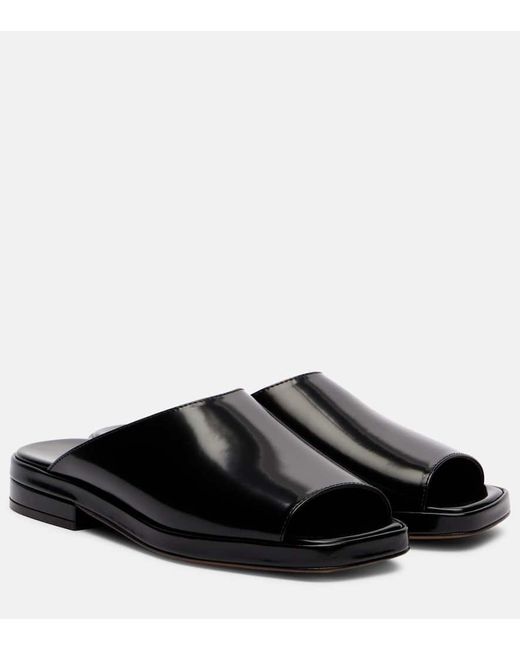 The Row Emi Patent Leather Mules in Black | Lyst