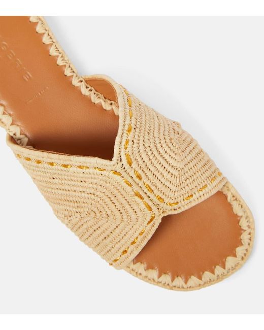 Robert Clergerie Ineni Raffia Slides in Natural | Lyst