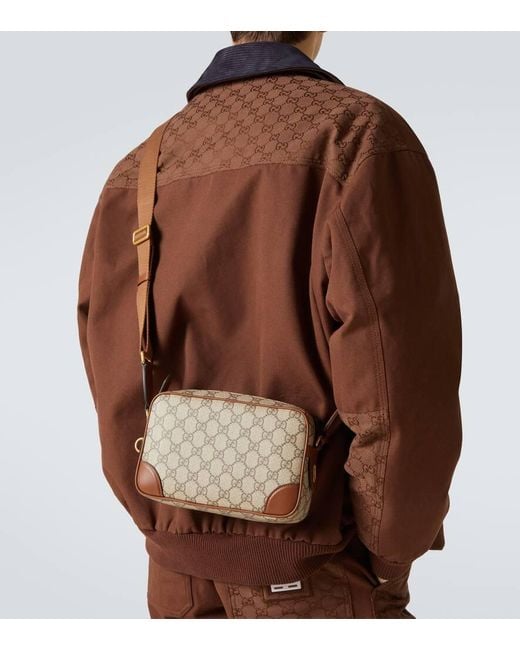 Gucci Gg Emblem Super Mini Crossbody Bag in Natural for Men | Lyst