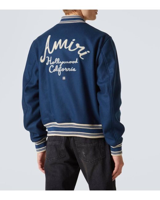 Amiri Hollywood Wool-blend Varsity Jacket in Blue for Men | Lyst