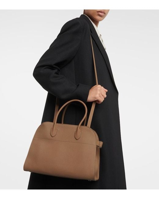The Row Soft Margaux 12 Leather Tote Bag in Brown | Lyst