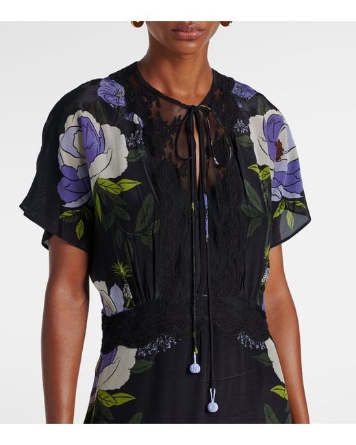 FARM Rio Soft Garden Floral Maxi Dress in Black | Lyst
