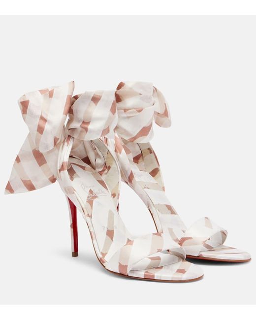 Christian Louboutin Miss Z 100 Satin Sandal in White | Lyst