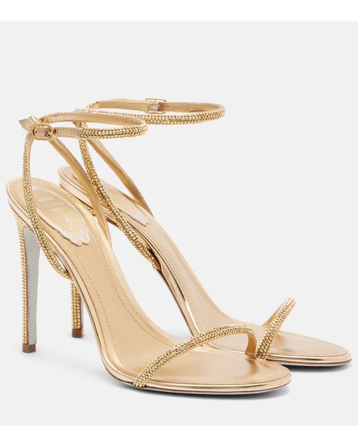 Rene Caovilla Ellabrita Embellished Sandals in Metallic | Lyst UK