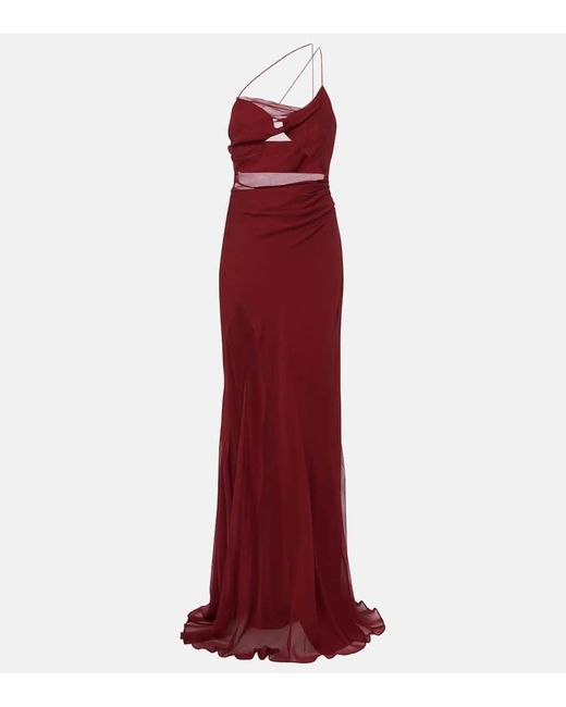 The Sei Sheer Silk Chiffon Gown in Red | Lyst UK