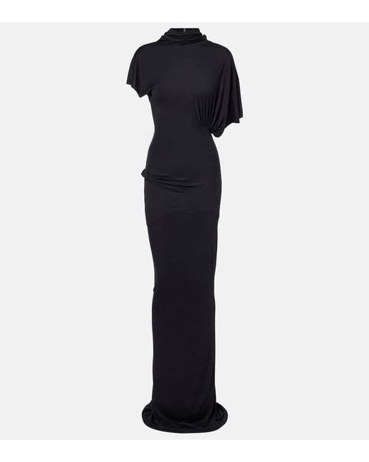 Rick Owens Lilith Draped Jersey Gown in Blue | Lyst UK