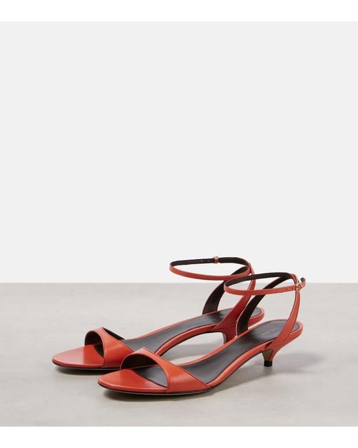The Row Vika 35 Leather Sandals in Red | Lyst