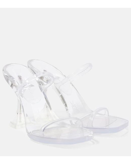 AMINA MUADDI Brito Pvc Mules in White | Lyst