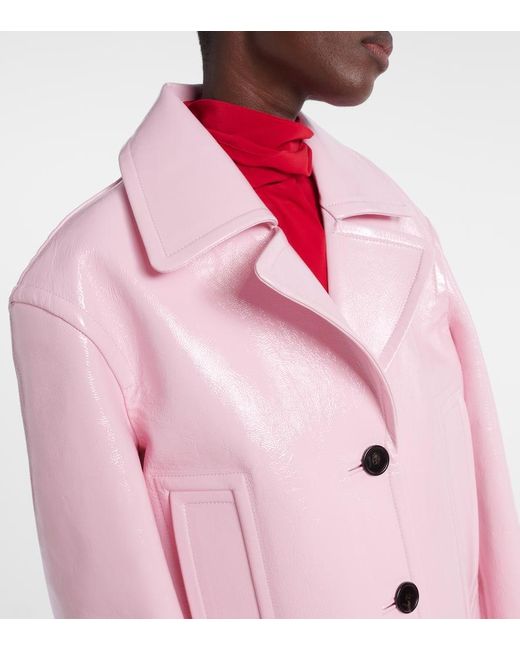 Gucci Patent Leather Jacket in Pink | Lyst