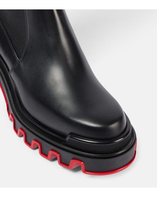 Christian Louboutin Marchacroche Dune Knee-High Leather Boots in Black ...