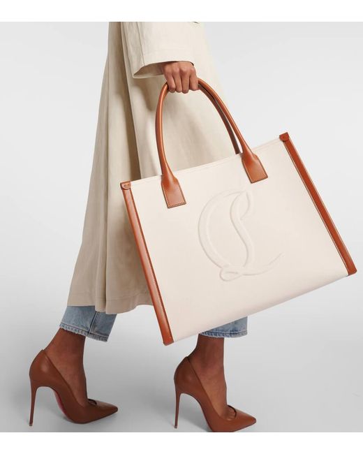 Christian Louboutin By My Side E/W Large Canvas Tote Bag in Pink | Lyst UK