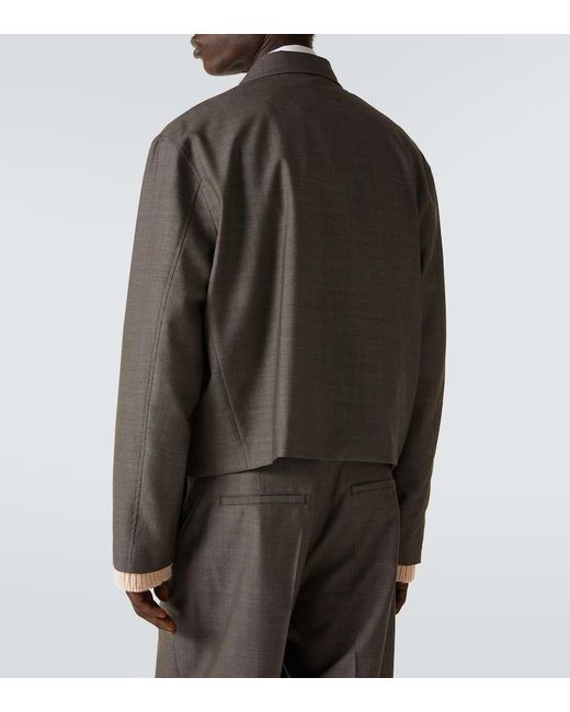 Our Legacy Mini Checked Virgin Wool Blouson in Gray for Men | Lyst