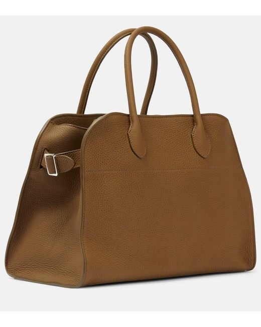 The Row Soft Margaux 12 Leather Tote Bag in Brown | Lyst